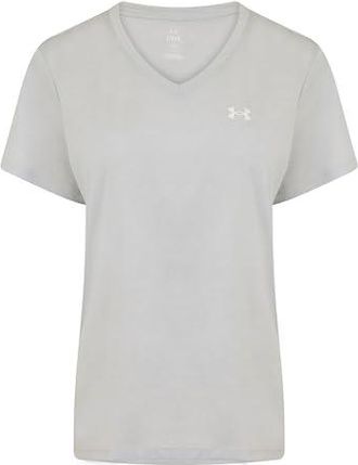 Under Armour Tech T-shirt à manches courtes avec col en V, couleur unie, Bleu calme/blanc, L