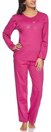 Merry Style Pyjama Ensemble Haut et Bas Vêtements dIntérieur Manches Longues Femme 91LW1 (Amarante (Manches Longues), XL)