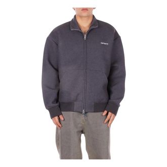 Carhartt Work in Progress Logo Baumwoll-Kapuzenjacke mit Rei&szlig;verschluss - - Sweatshirts & Hoodies - Herren - Grau - S