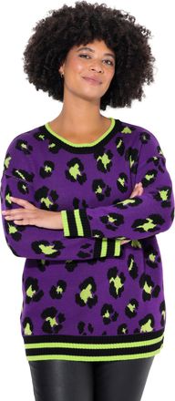 Angel Of Style Damen große Größen Übergrößen Plus Size Pullover, Boxy Fit, Leomuster, Langarm violett 54+ 836495832-54+