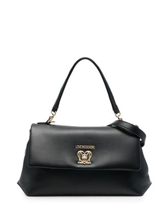Love Moschino sac port&eacute; &eacute;paule &agrave; plaque logo - Noir