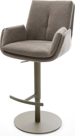 DELIFE Barstuhl Clea-Flex Strukturstoff Soft Taupe Drehfu&szlig; h&ouml;henverstellbar Metall Titanfarben, Barst&uuml;hle