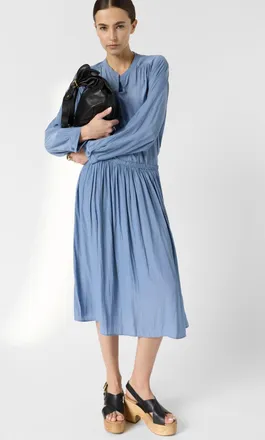 Gerard Darel Jupe satin&eacute;e pliss&eacute;e - JULIAH - Bleu ciel