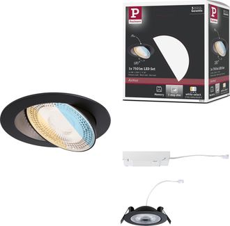 Paulmann 92257 EBL Set Aumus schwenkbar 3-Stepdim LED 1x750lm 2700-6500K 5W 230V Schwarz matt