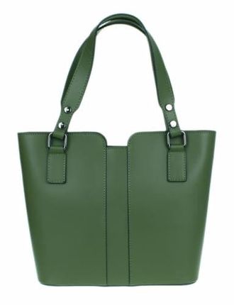 Girly HandBags Sac &agrave; bandouli&egrave;re en cuir italien v&eacute;ritable pour femme - Sac &agrave; main souple - Taille M, Verde Militare, W 30, H 24, D 10 cm (W 12, H 9, D 4 inches)