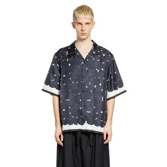 Givenchy Rose Print Silk Bowling Shirt