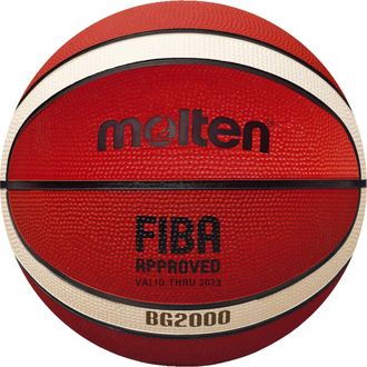 Molten B7G2000 Basketball, Trainingsball, Gummi, griffig, 12 Felder, orange/Ivory, Größe 7, Paketeinheit 36