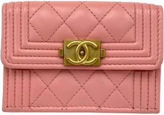 Chanel Pre-owned Boy Trifold Wallet - Femme - Pre-owned - Rose - Taille: ONE Size
