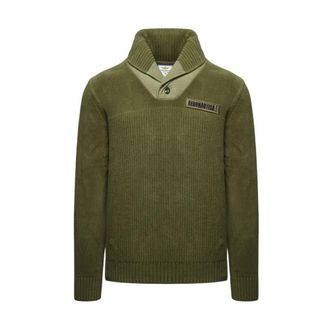 Aeronautica Homme, Pulls, Vert, Taille: XL Pull en Tricot Chenille &agrave; Col Ch&acirc;le