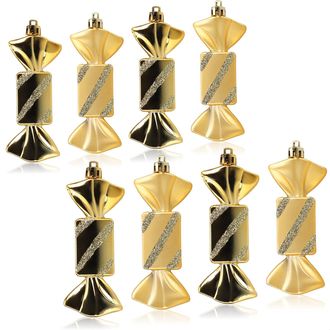 Com-Four 8X Christbaumanhänger Bonbon - Weihnachtskugel Geschenkbonbon - Christbaumschmuck in Bonbon-Form für die Weihnachtsbaum-Dekoration - bruchfester Baums