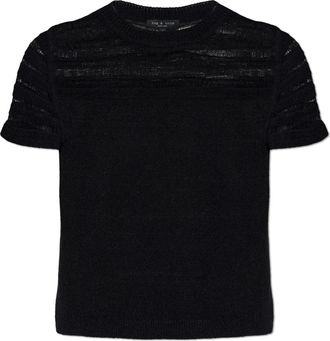 Rag & Bone Femme, Tops, Noir, Taille: 38 FR Britt Short-Sleeve Sweater