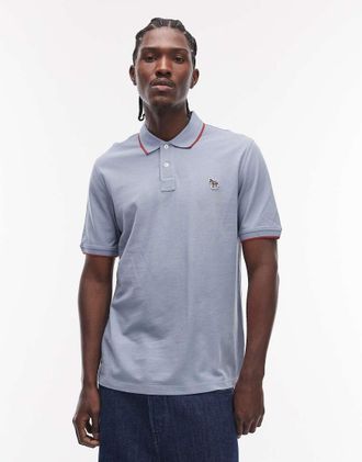 Paul Smith Polo-T-Shirt in Hellblau mit Zebra-Logo