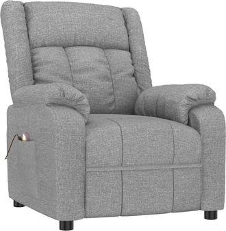 vidaXL Massagesessel Hellgrau Stoff vidaXL