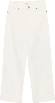 P.A.R.O.S.H. P.a.r.o.s.h. - Pantalons en serg&eacute; coupe large Cuoricini - Femme - Jeans - Blanc - Taille: 38 FR