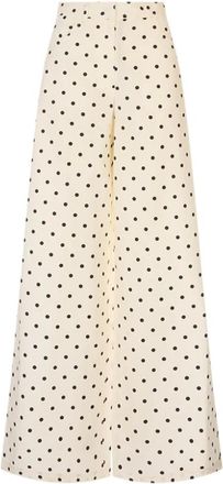 Msgm Msgm, Femme, Pantalons, Blanc, Taille: 34 FR Pantalon Large &agrave; Pois