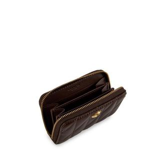 Coach Porte-monnaie zipp&eacute; matelass&eacute; en cuir