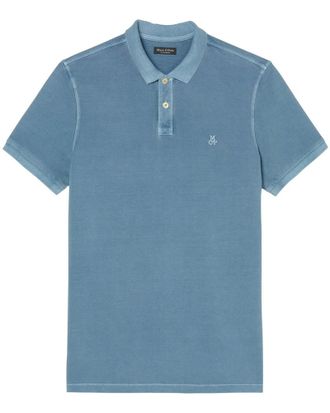 Marc O'Polo Poloshirt in Washed-Optik mit Label-Stickerei, Regular Fit in