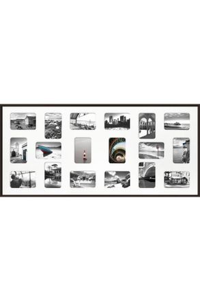 Nielsen Design Collagen-Bilderrahmen, Schwarz, Metall, rechteckig, 49.50x109.2x2.0 cm, Bilder und Zubehör, Bilderrahmen, Alurahmen