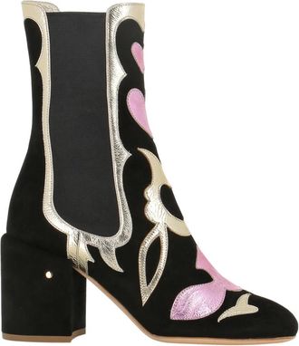 Laurence Dacade Schwarze Chelsea-Stiefel mit goldenen und pinkfarbenen Verzierungen - - Shoes - Damen - Mehrfarbig - 38 1/2 EU