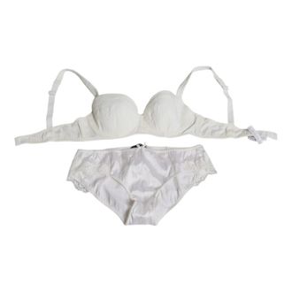 Dolce & Gabbana Wei&szlig;es Seiden-Stretch-Balconette-Unterw&auml;sche-Set - - Underwear - Damen - Wei&szlig; - XS
