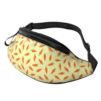 Generic Lauftasche Mit Rei&szlig;verschluss H&uuml;fttasche Karottenfarbenes Khaki-Muster Atmungsaktiv Bauchtasche F&uuml;r Wandern Fitness Herren 14X35Cm