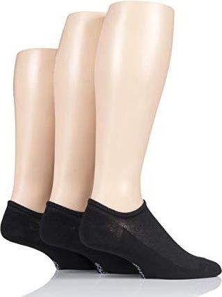 SockShop Homme Bambou Engrener Chaussettes Loafer Liner Paquet de 3 Noir 40-45