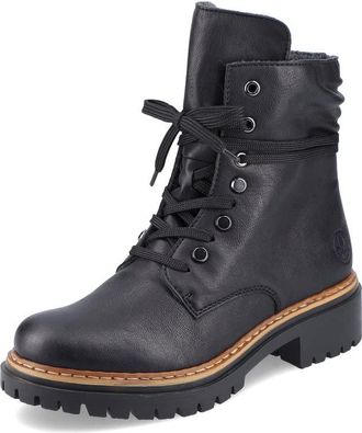 Rieker Damen Schnürstiefeletten 72621, Frauen Stiefeletten,halbstiefel,Kurzstiefel,uebergangsschuhe,uebergangsstiefel,schwarz (00),41 EU / 7.5 UK