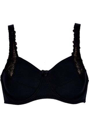 Elbrina B&uuml;gel-BH ELBRINA, Damen, Gr. 95, Cup G, schwarz, Spitze, Obermaterial: 85% Polyamid, 9% Elasthan, 6% Polyester, leicht transparent, unifarben, comfort