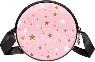 Generic Petit sac &agrave; bandouli&egrave;re circulaire pour femme, petit sac &agrave; bandouli&egrave;re artistique avec fermeture &eacute;clair, bretelles r&eacute;glables, sac &agrave; main rond d&eacute;contra