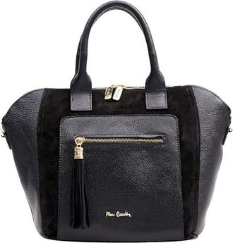 Pierre Cardin Sac pour femme, cuir véritable, daim, grand, Shopper, à bandoulière, multifonctionnel, élégant, sac pour femme, sac à bandoulière, multifonction, sac 