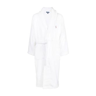 Polo Ralph Lauren Homme, V&ecirc;tements de nuit et de d&eacute;tente, Blanc, Taille: L Robe en &eacute;ponge de coton
