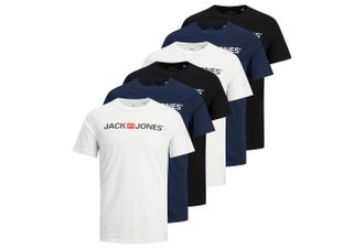 Jack & Jones T-Shirt Herren T-Shirt 6er Pack Baumwolle (Packung, 6er Pack)