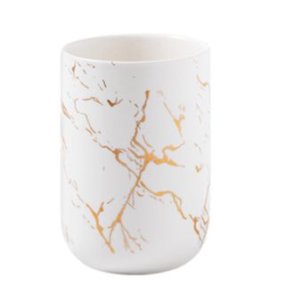 Generico Keramik-Zahnb&uuml;rstenhalter, Organizer f&uuml;r Badezimmer, nat&uuml;rlicher Zahnputzbecher mit komfortablem Griff, Aufbewahrungsbeh&auml;lter f&uuml;r Zahnpasta, Zubeh&ouml;r