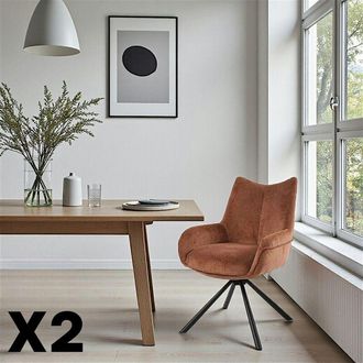 Pier Import Chaise pivotante terracotta &agrave; accoudoirs (lot de 2) IENA