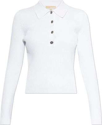 Michael Kors Femme, Tops, Blanc, Taille: 38 FR Polo &agrave; manches longues
