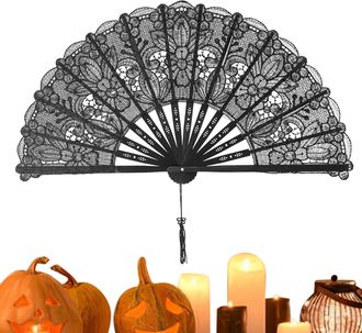 Generic Vintage - Ventilator aus Spitze, für Kostümpartys, elegant, Festival-Fan, Cosplay-Zubehör für Mädchen und Frauen, Partyzubehör