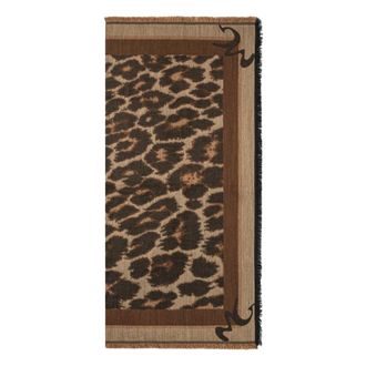 Manila Grace Animalier Schal mit Logo-Rahmen - - Accessories - Damen - Braun - ONE SIZE