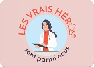 Fabulous Platzset mit Unterseite aus Kork, Motiv Die wahren Helden, Arzt, Radiologe, gro&szlig;, 39,5 x 28,5 cm, Rosa