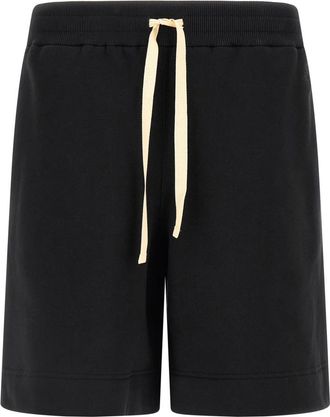 Jil Sander Homme, Sport, Noir, Taille: M Fleece Cotton Bermuda Shorts