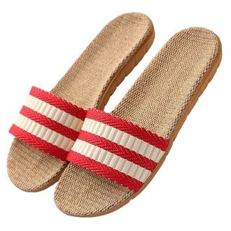 PartyKindom VILLCASE Pantoufles &agrave; Bout Ouvert Pour Femmes D&eacute;contract&eacute;es, Semelle &Eacute;paisse Et Souple En Eva, Rouge, Taille 35-36, Int&eacute;rieur Maison, Absorbantes Et S