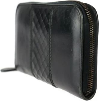 Bottega Veneta unisex, Pre-owned, Noir, Taille: ONE Size Portefeuille en cuir vintage Pre-owned