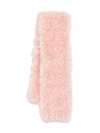 Ganni faux-fur scarf - Rose