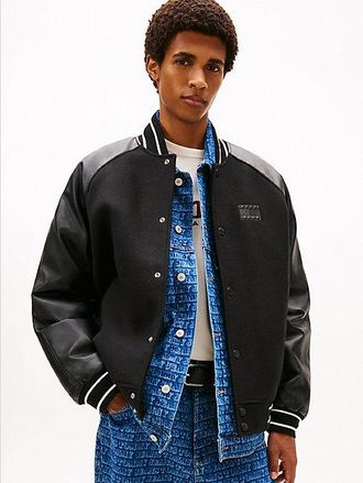 Tommy Hilfiger Veste Varsity avec laine &agrave; badge drapeau