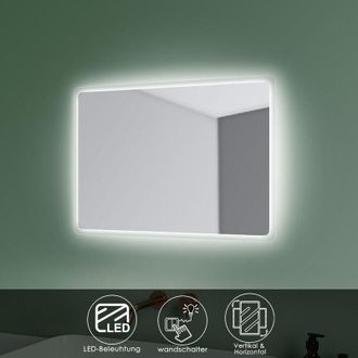 Sonni Led Badspiegel Badezimmer Lichtspiegel Badezimmerspiegel Wandspiegel energiesparender 40x60cm IP44 - Sonni