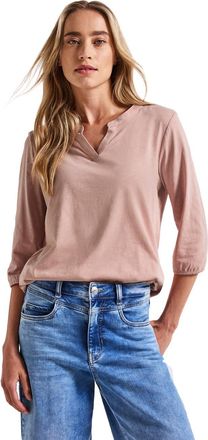 Street One Damen Split Neck Jersey Shirt