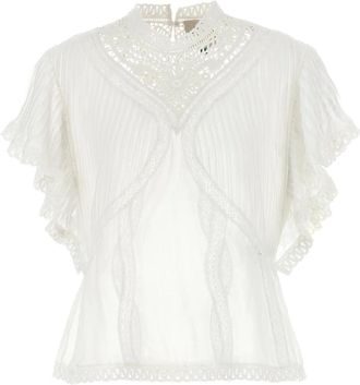 Farm Rio Farm Rio, Femme, Blouses et Chemises, Blanc, Taille: 40 FR Blouse Avec Appliques