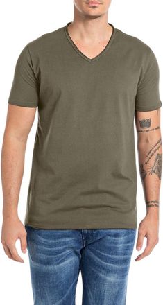 Replay Herren Regular fit Basic T-Shirt aus Baumwolle
