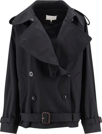 Maison Margiela Femme, Manteaux, Noir, Taille: 36 FR Trench-coat ceintur&eacute;