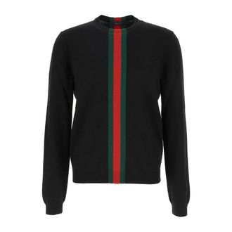 Gucci Kaschmirpullover mit Web-Intarsien - - Knitwear - Herren - Schwarzk - M