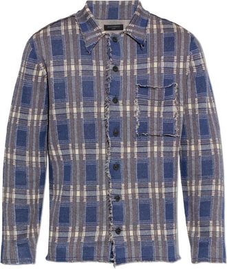 AllSaints Homme, Chemises, Bleu, Taille: S Solmar Knitted Check Cardigan